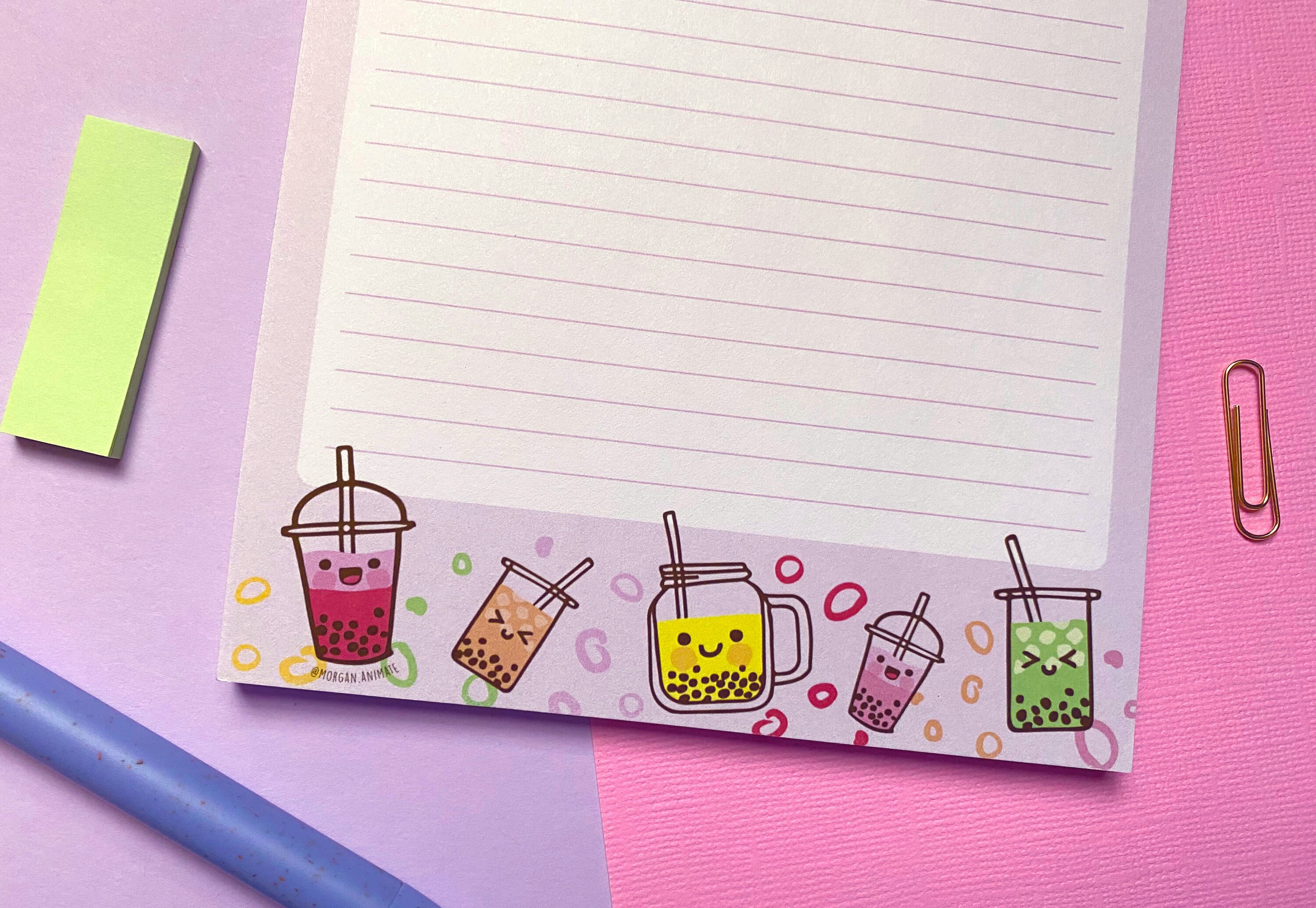Boba Tea Notepad - Etsy