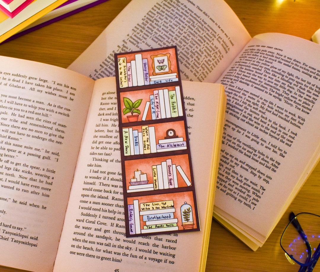 Book Tracker Bookmark (double Sided, 40 Book Spines on Each Side) - Etsy
