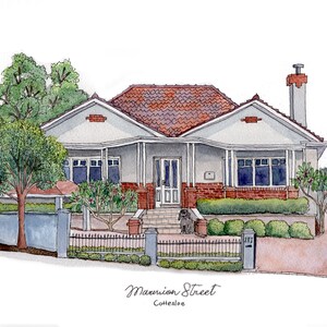 Custom House Portrait Custom Hand-drawn Hand-painted Home - Etsy