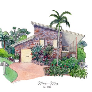 Custom House Portrait Custom Hand-drawn Hand-painted Home - Etsy