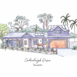 Custom House Portrait Custom Hand-drawn Hand-painted Home | Etsy