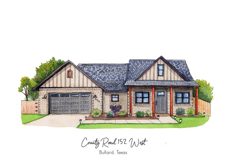 Custom House Portrait Custom Hand-drawn Hand-painted Home - Etsy