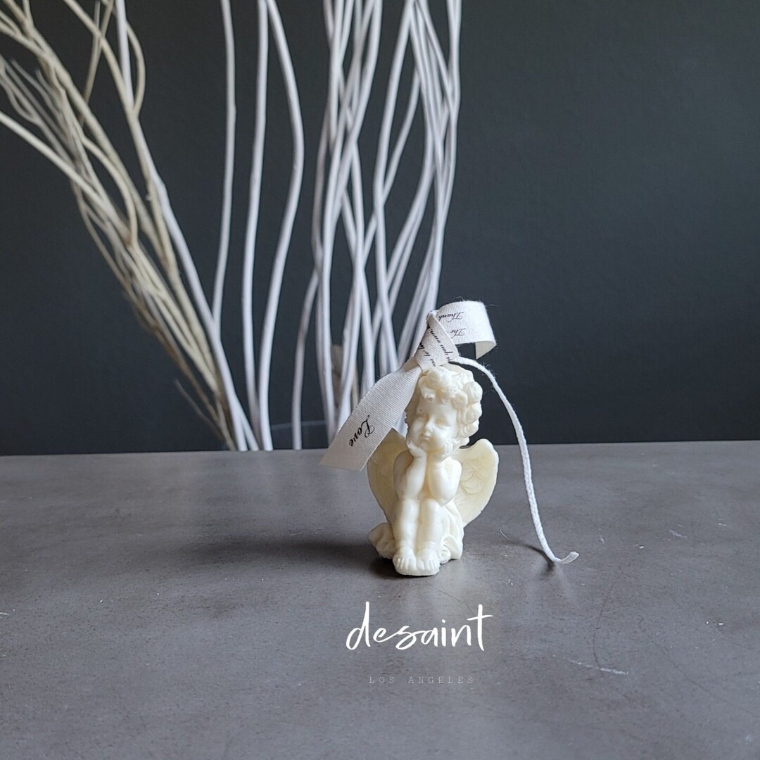 Set of 2/baby Angel Gift Set /organic Soy Wax/ Baby Miniature Angels ...