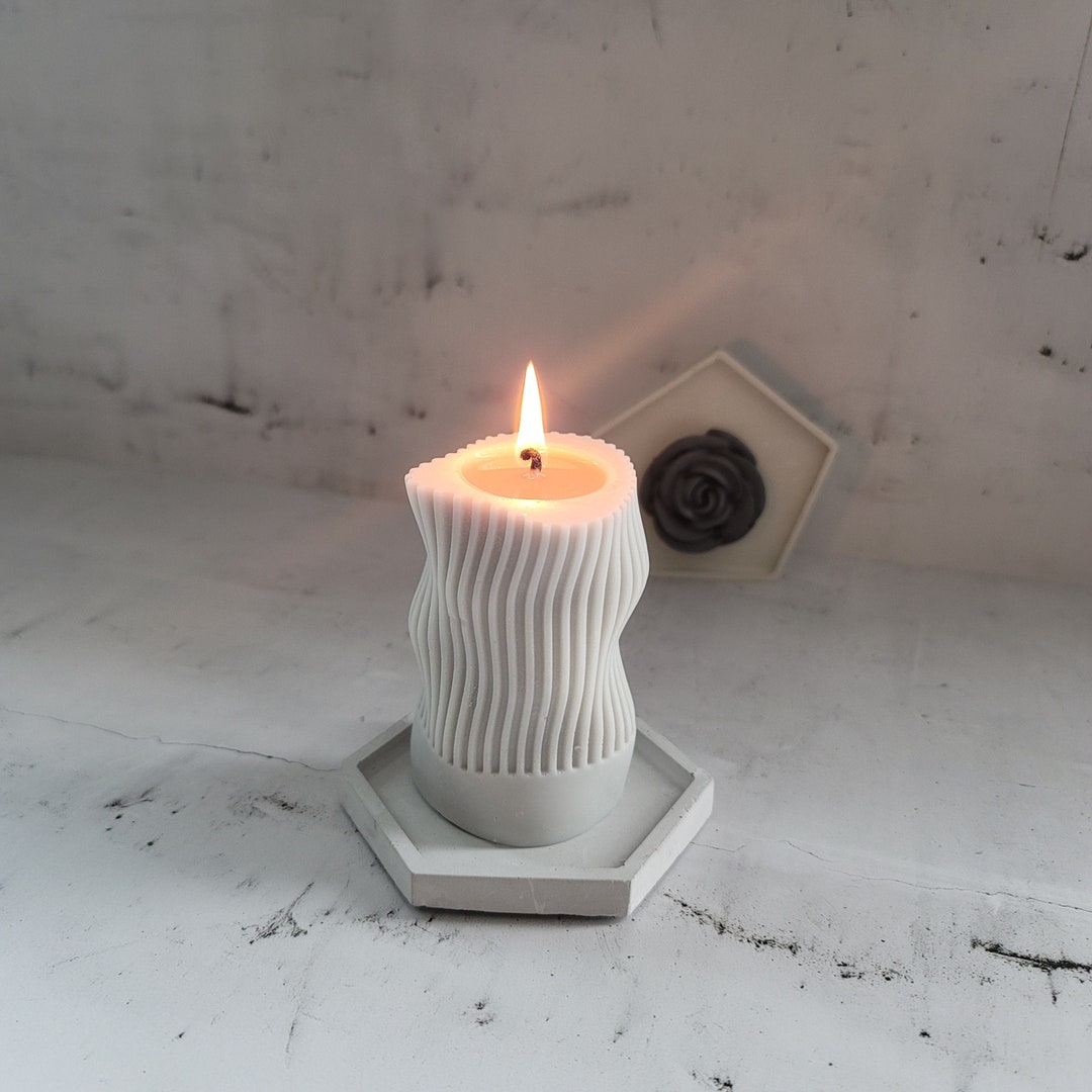 Irregular Stripe Design/scented Object Candle/wavy Candle/soy Candle ...