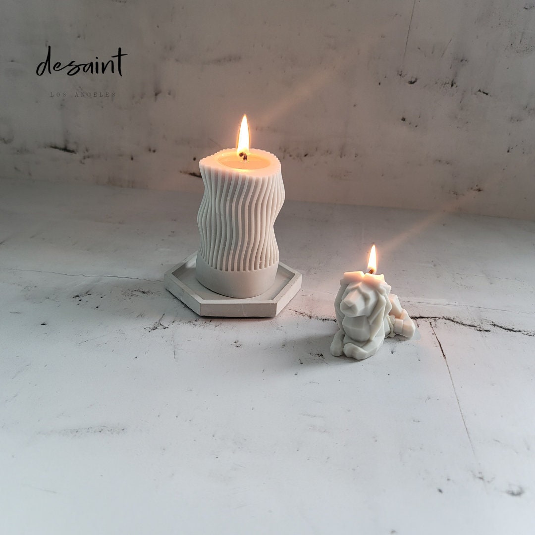 Irregular Stripe Design/scented Object Candle/wavy Candle/soy | Etsy