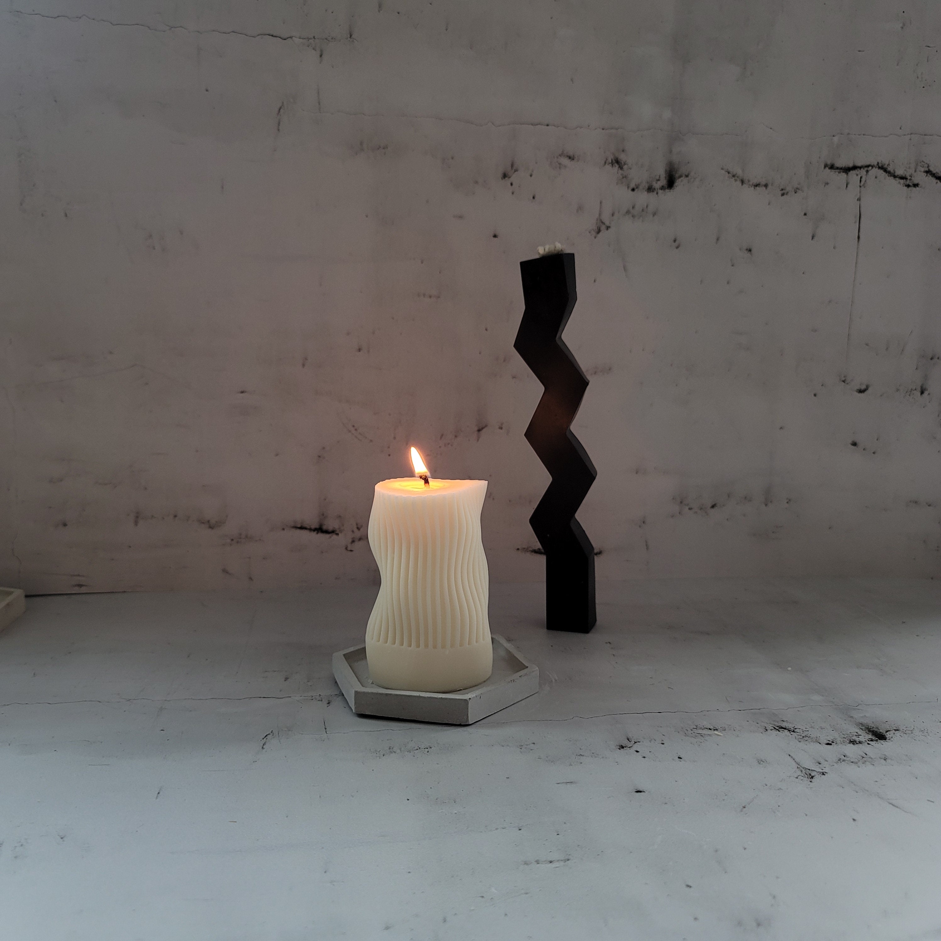 Irregular Stripe Design/scented Object Candle/wavy Candle/soy | Etsy