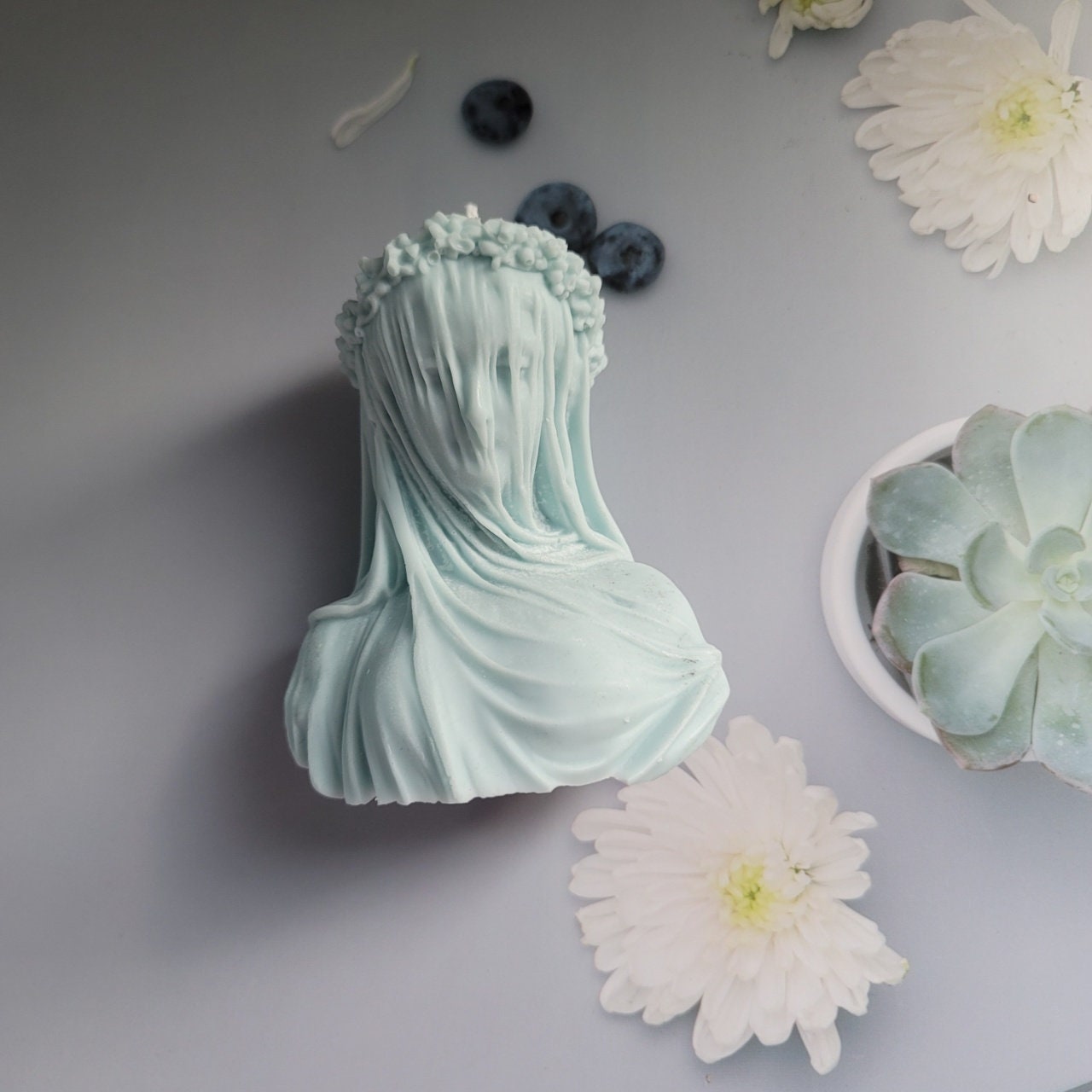Large Veiled Lady Bust Candle/european Home Decoration/sculpture Candle ...