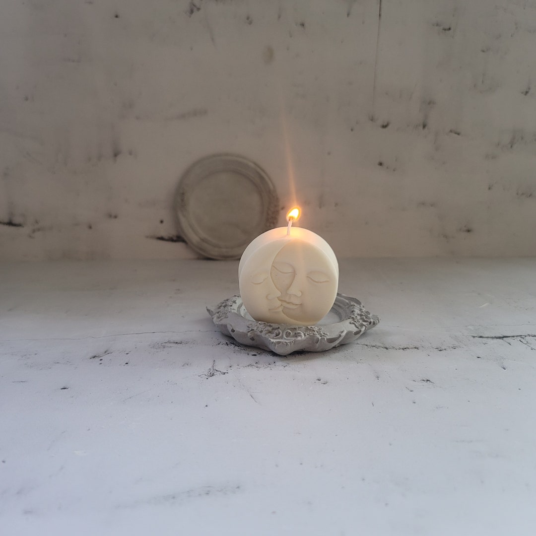 Moon Candle/la Luna /moon Face/soy Candle/full Moon/decorative Candle ...
