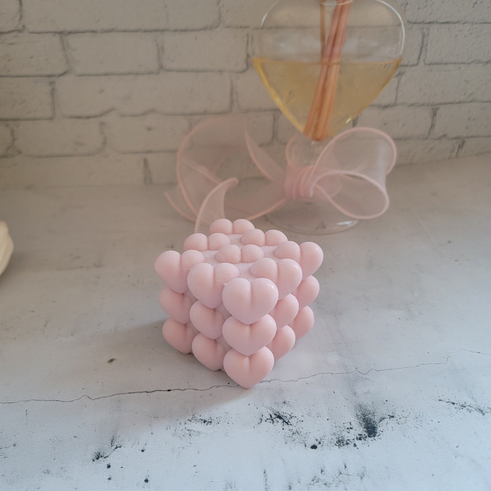 Heart Candle/ Rubik Cube Candle/valentines Day Gift /new /bubble Candle ...