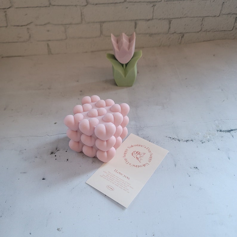 Heart Candle/ Rubik Cube Candle/valentines Day Gift /new /bubble Candle ...
