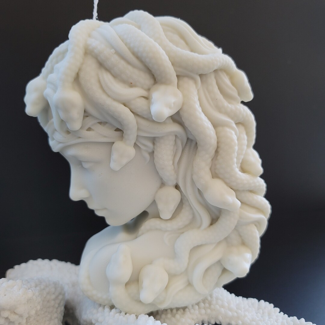 Large Medusa Candle/aesthetic Decor Candle/realistic Medusa Bust/snake ...