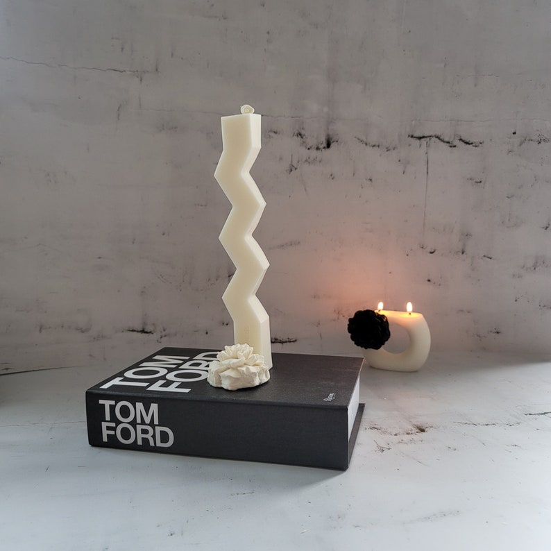 Modern Zig Zag Candle/wavy Design Candle /modern Room/home - Etsy