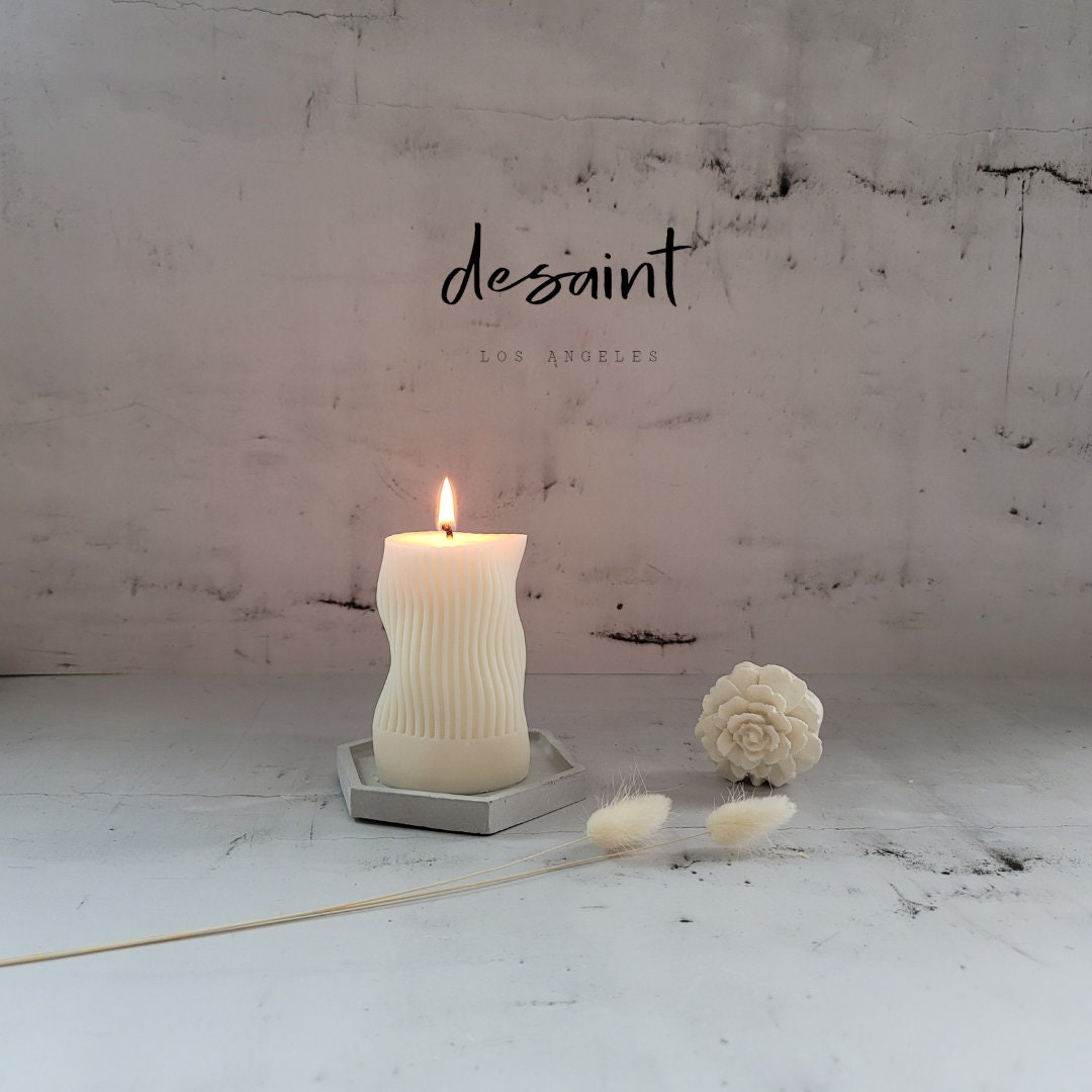 Irregular Stripe Design/scented Object Candle/wavy Candle/soy | Etsy