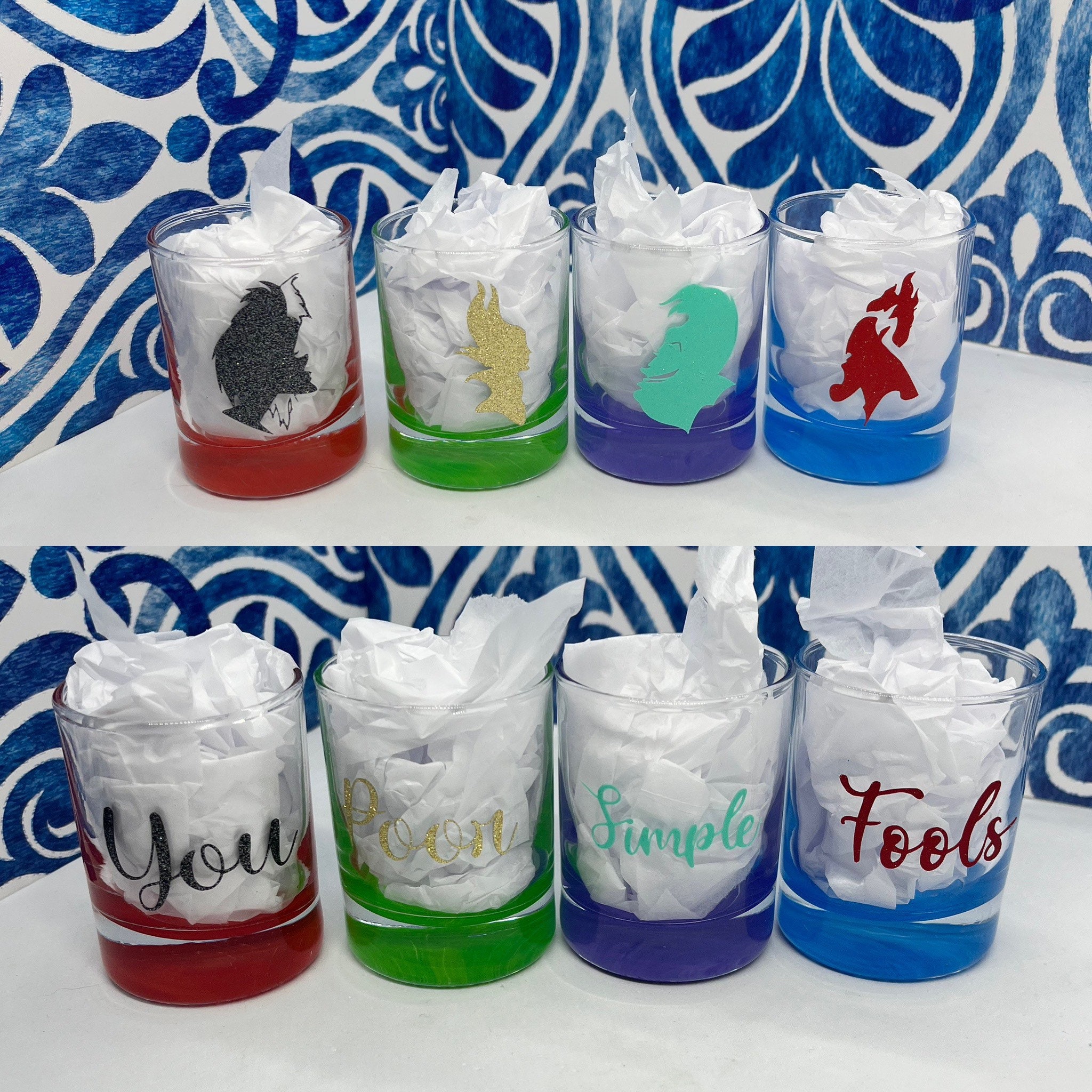 Disney Villains Themed Shot Glass Set Villains Gift Disney - Etsy