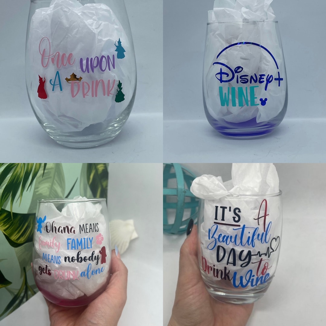 Disney Themed Wine Glass Set| Disney Lover Gift| Princess Wine Glass ...