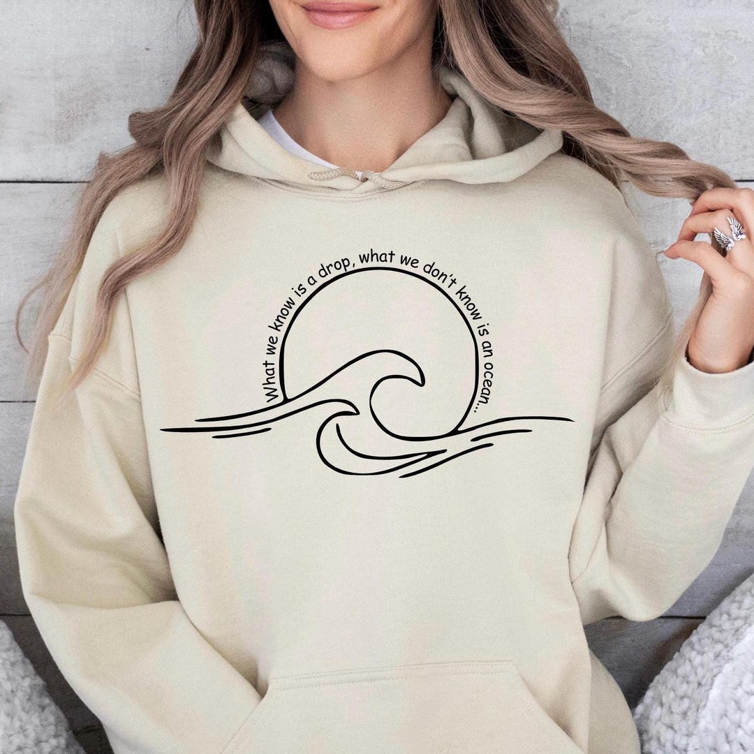 Ocean Wave Hoodie, Surf Beach Sweatshirt, Inspirational West Coast ...