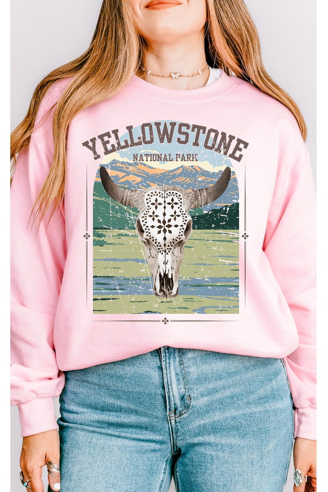 Yellowstone National Park Cozy Crewneck Sweatshirt Outdoor Adventure ...