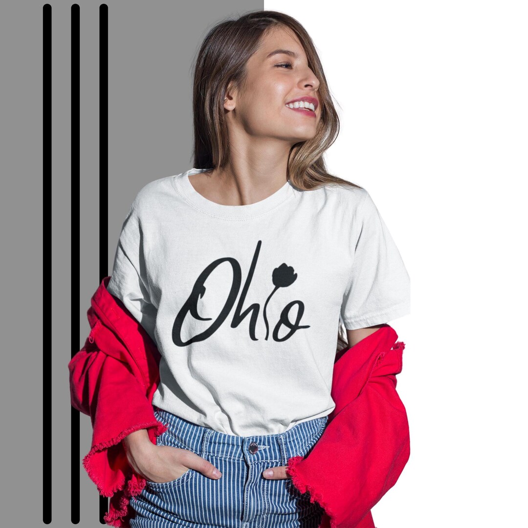 Ohio Flower Soft Style T-shirt, State of Ohio Shirt, Script Ohio Top ...