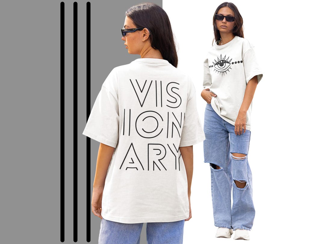Visionary Eye Front and Back Garment-dyed T-shirt, Strong Women Shirt ...