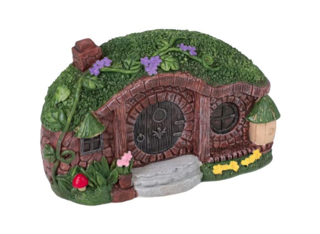 Miniature Fairy Garden 3" Troll House W/ Moss Roof & Flowers - Etsy