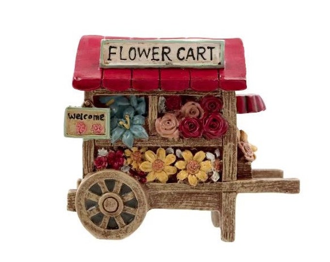 Miniature Dollhouse Fairy Garden Flower Cart - Etsy