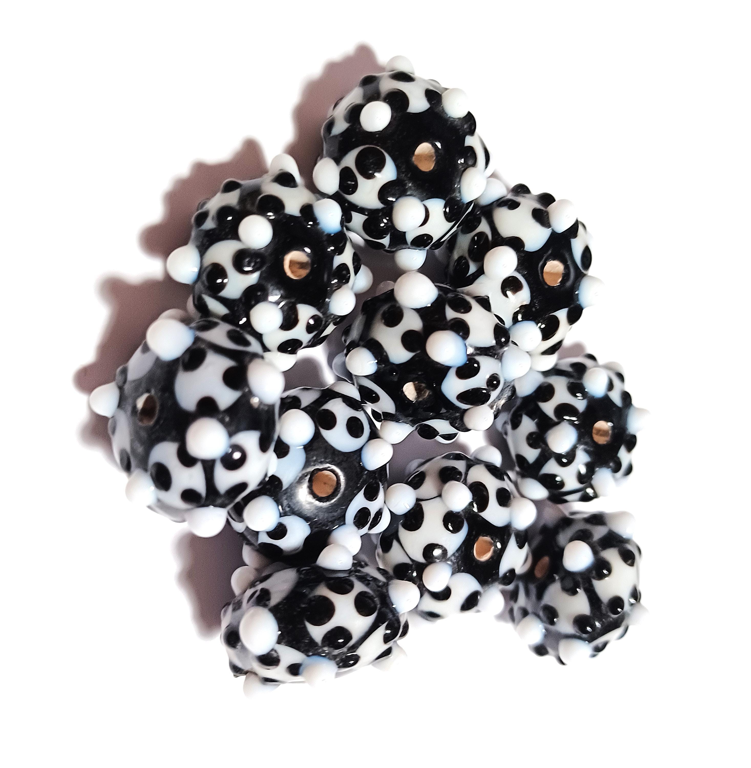 Qty. 10 - 20mm Flat Round Bumpy Black & White Lampwork Glass Beads - Etsy