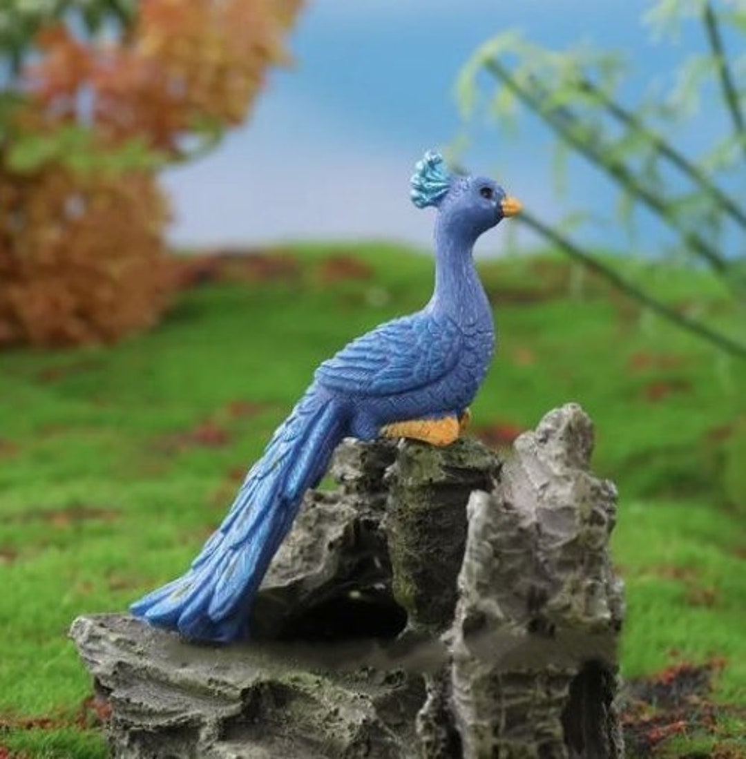 Miniature Fairy Garden Blue Plastic Peacock - Etsy