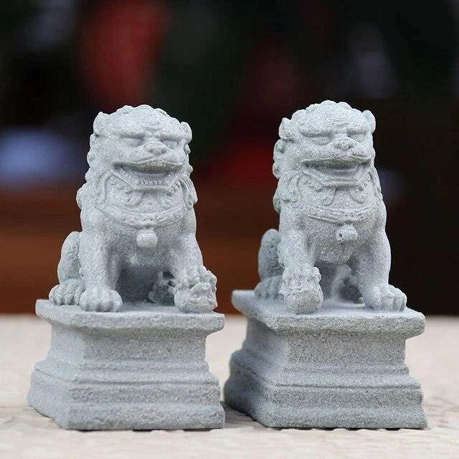 Miniature Dollhouse Fairy Garden 1.75" Zen Foo Dogs - Set of 2 - Etsy