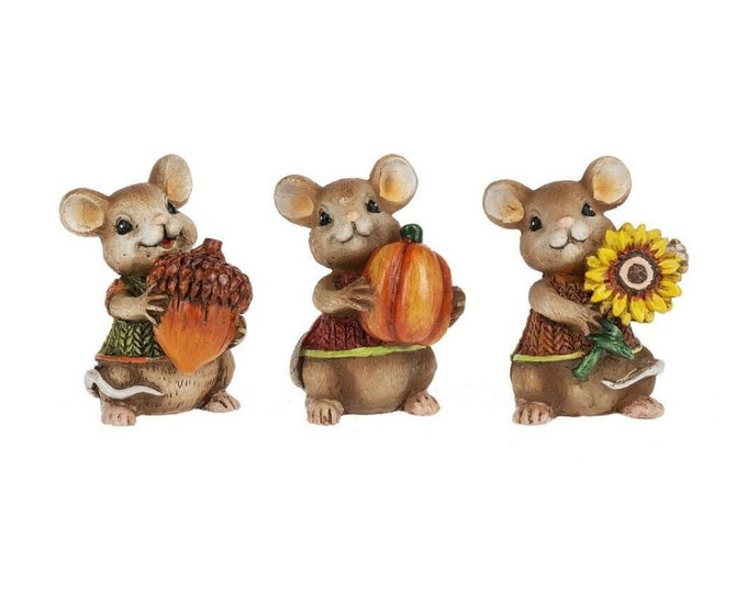 Miniature Fairy Garden Fall/harvest Mice - Set of 3 - Buy 3 Save 15% - Etsy