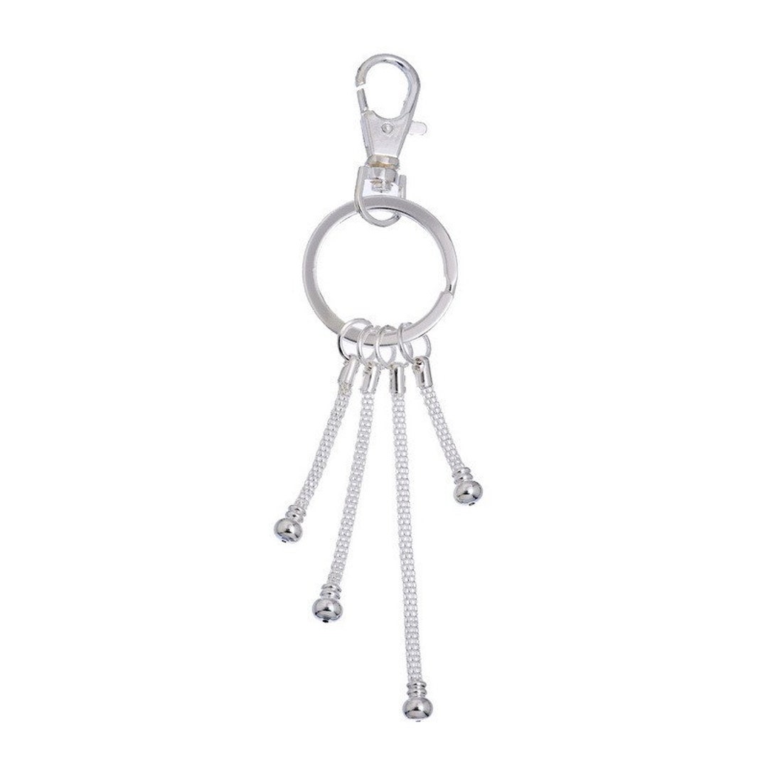Silver Plated Add-a-bead/beadable Key Chain for European Beads - Etsy
