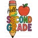 Hello Second Grade PNG – Cute Back to School Clipart With Pencil, Apple ...