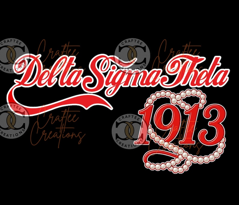 The Redz Sorority 1913 Red Script & Pearls Design - Etsy
