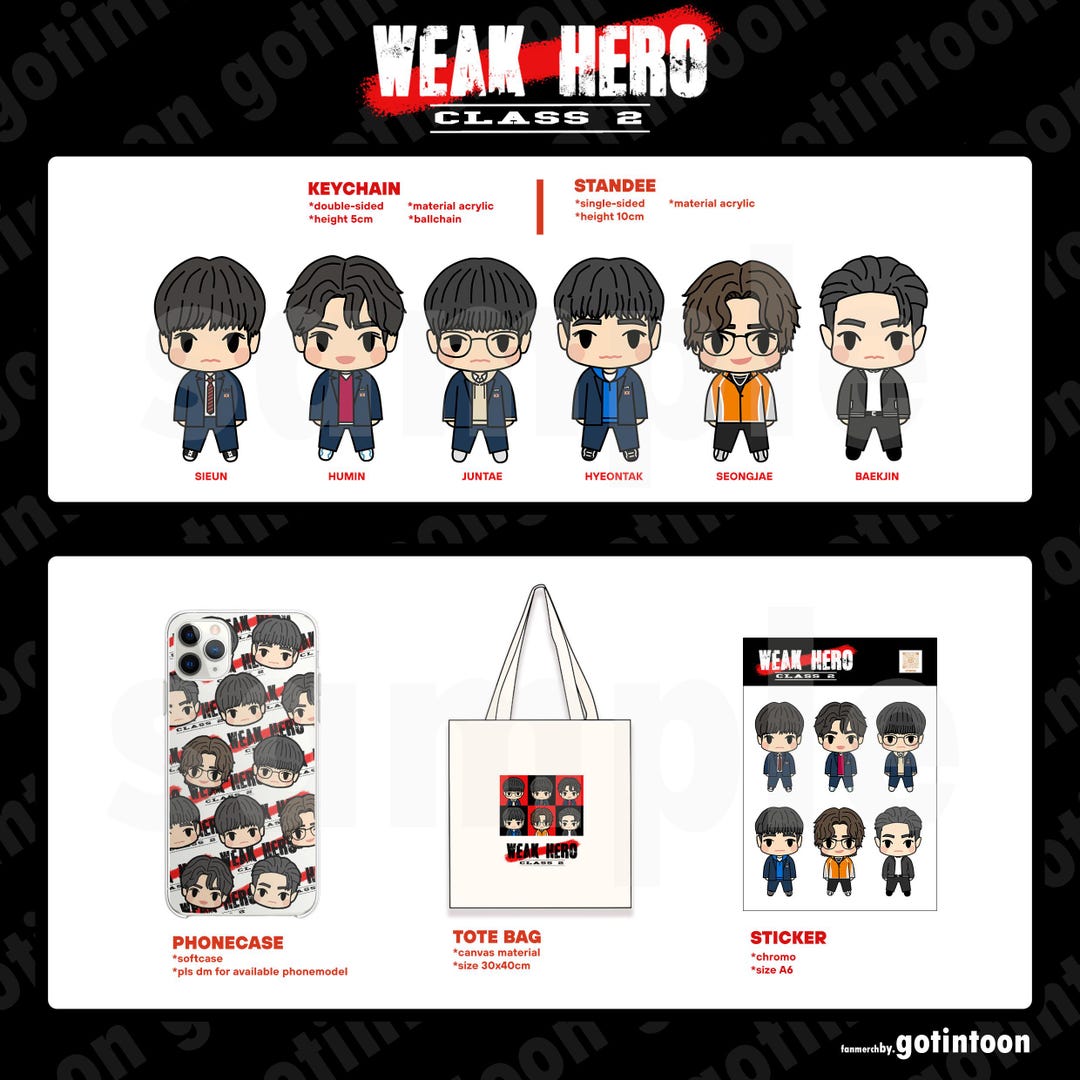 Weak Hero Class 1 & 2 Merch Keychain / Keyring / Standee / Sticker ...