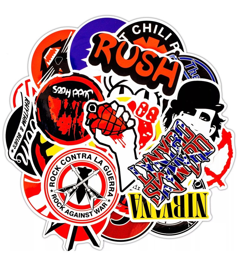 50 Pack Rock N Roll Stickers Music Vinyl Waterproof Stickers Set of 50 ...