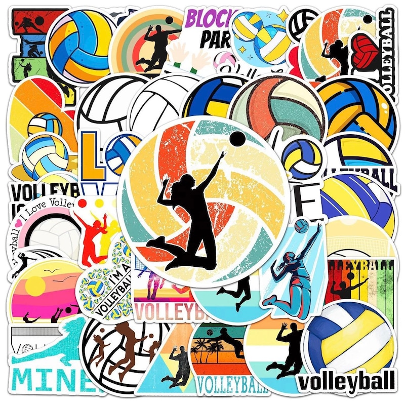 Volleyball Stickers - Etsy