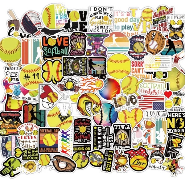 Softball Sticker - Etsy