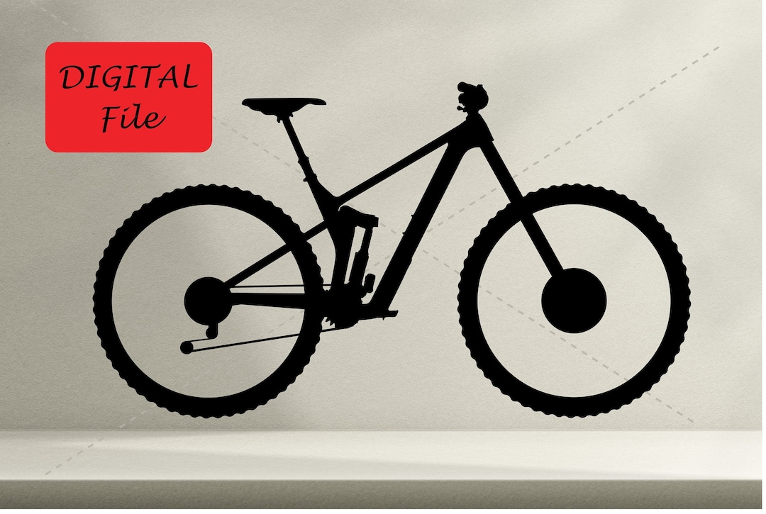 Mountain Bike Outline SVG/MTB Digital Download/full Suspension Bike ...