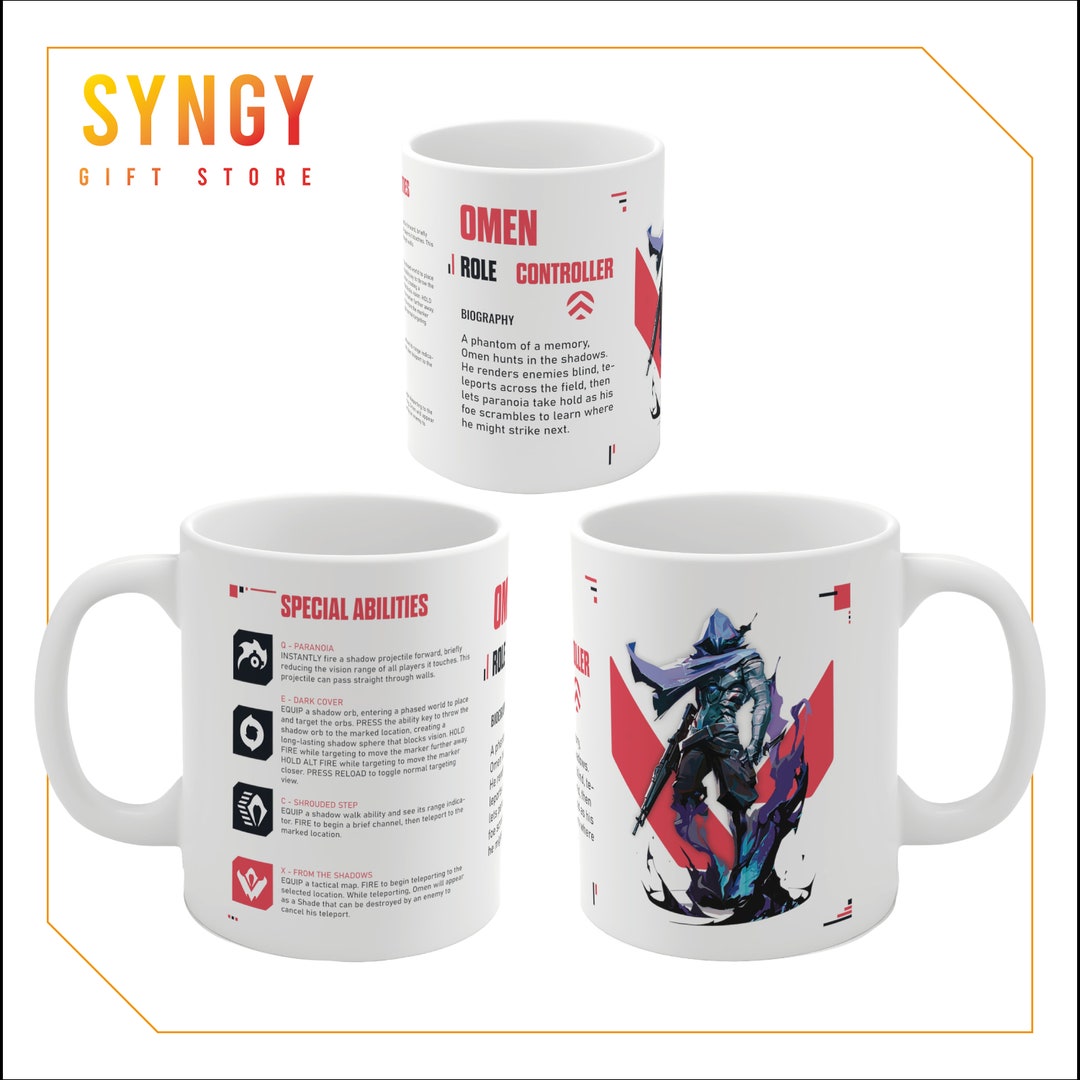Valorant Omen Guide Mug, Omen Abilities and Biography Cup, Valorant ...