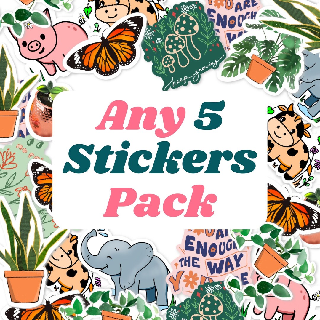 Any Five Sticker Pack, Vinyl Matte - Etsy