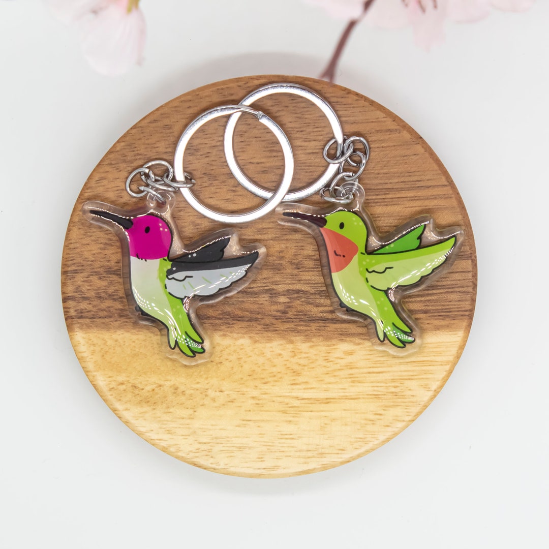 Humming Bird Acrylic Keychains - Etsy