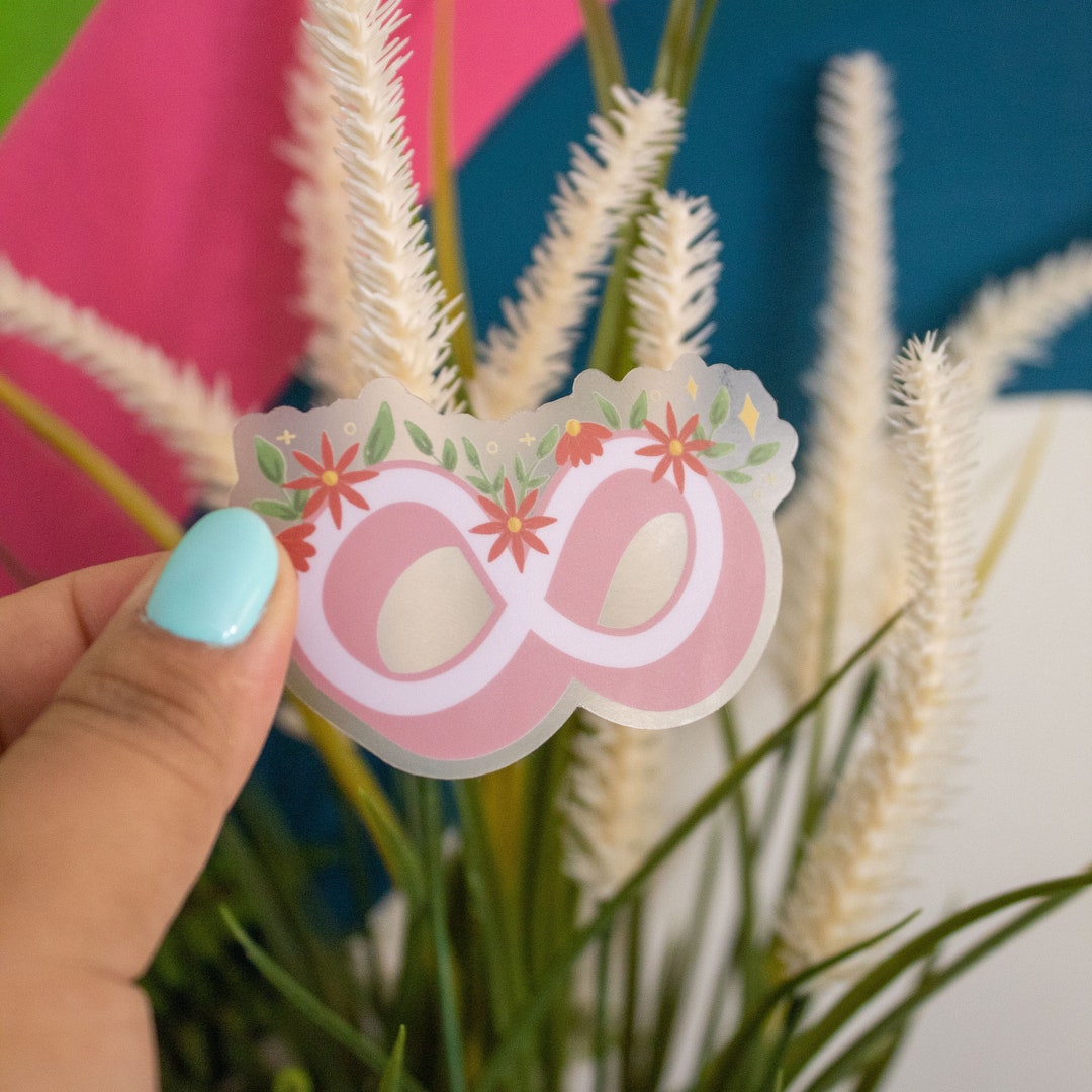 CLEAR Pink Infinity Symbol With Flowers Sticker, Floral Stickers ...