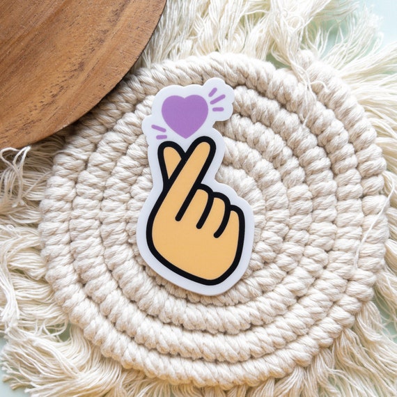 Purple Korean Finger Heart Vinyl Matte - Etsy