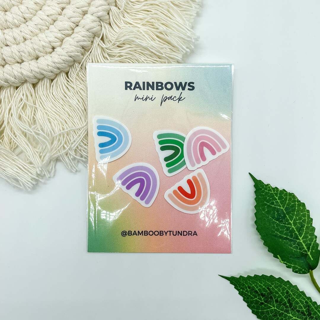 Colorful Rainbows Mini Sticker Pack, Vinyl Matte - Etsy