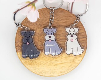 Schnauzer Keyring, Schnauzer Keychain, Enamel Schnauzer, Schnauzer Dog ...
