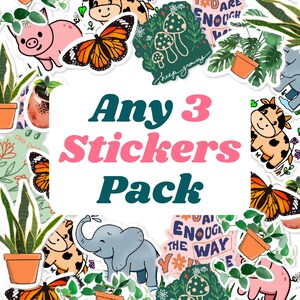 Any Three Sticker Pack Vinyl Matte - Etsy