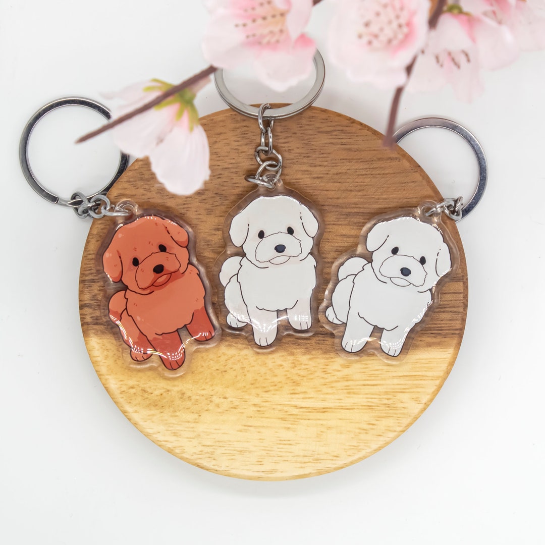 Maltipoo Pet Dog Acrylic Keychain - Etsy