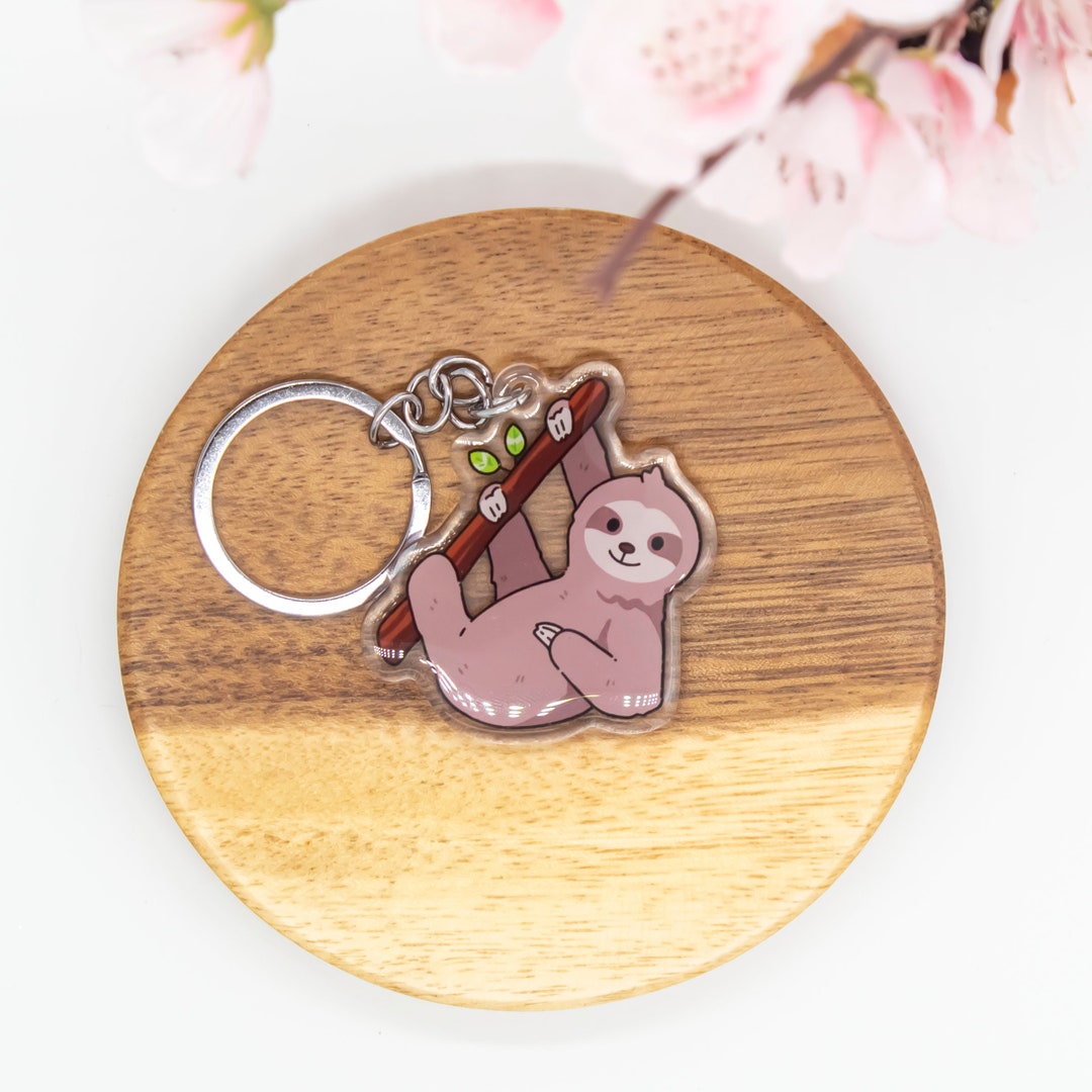 Sloth Acrylic Keychain - Etsy