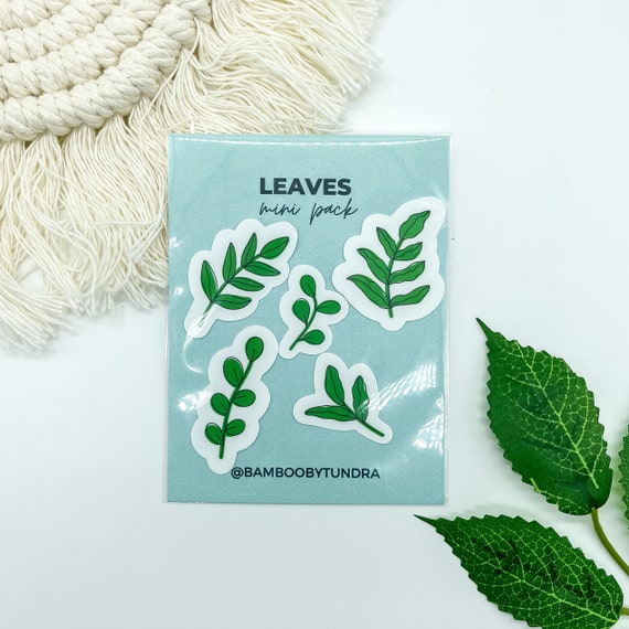 Green Leaves Mini Sticker Pack Vinyl Matte - Etsy