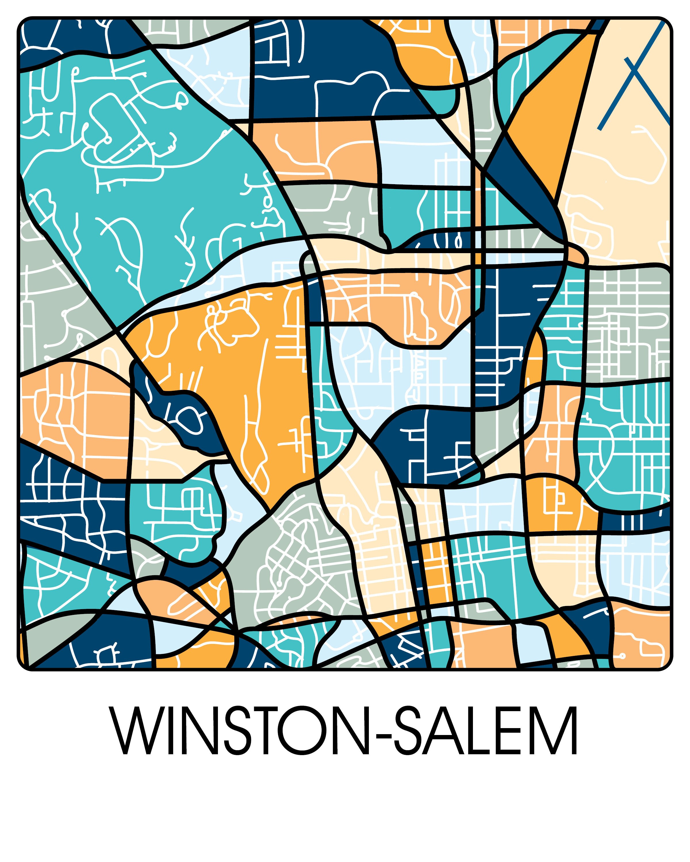 Customized Colorful Map - DIGITAL DOWNLOAD - Choose City, Size ...