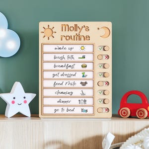 Personalized Kids Daily Routine Chart, Daily Responsibility Board for ...